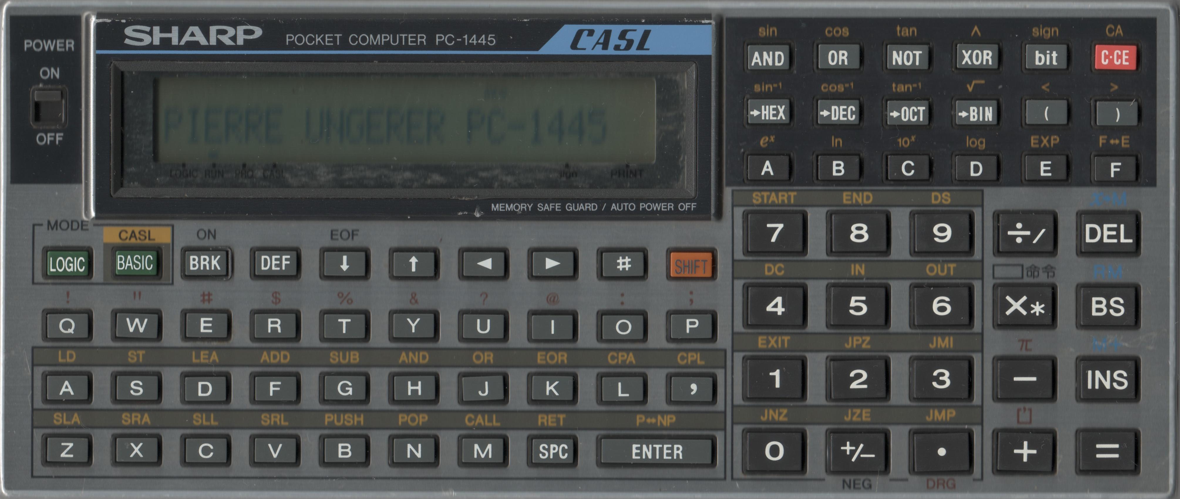 Sharp - PC-1445 - - Pir2 - Sharp PC1445 - Casio.ledudu.com - bibliothèque des ordinateurs et des ...